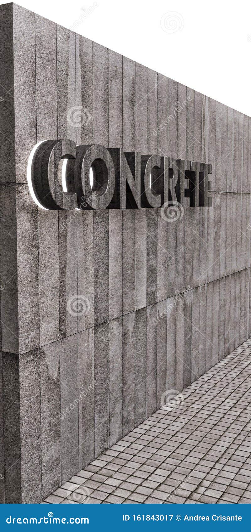 Concrete Wall Isolated on White Background Stock Illustration ...