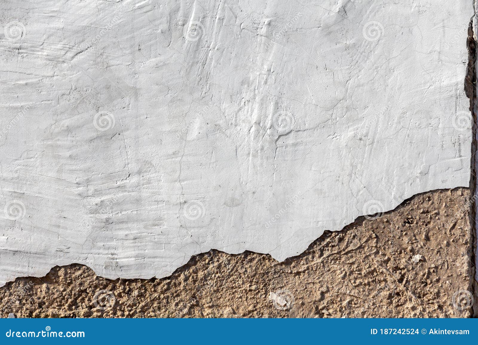 Concrete Wall with Falling White Plaster Stock Photo - Image of dirty ...