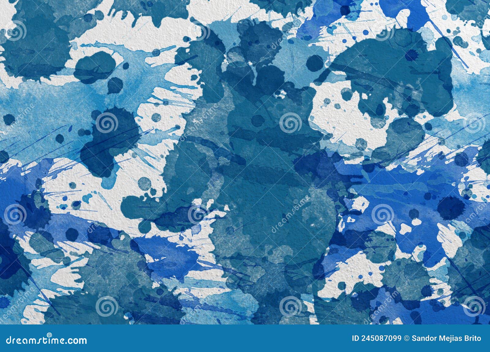 Concrete Wall with Random Spots of Blue Paint Stock Image - Image of ...