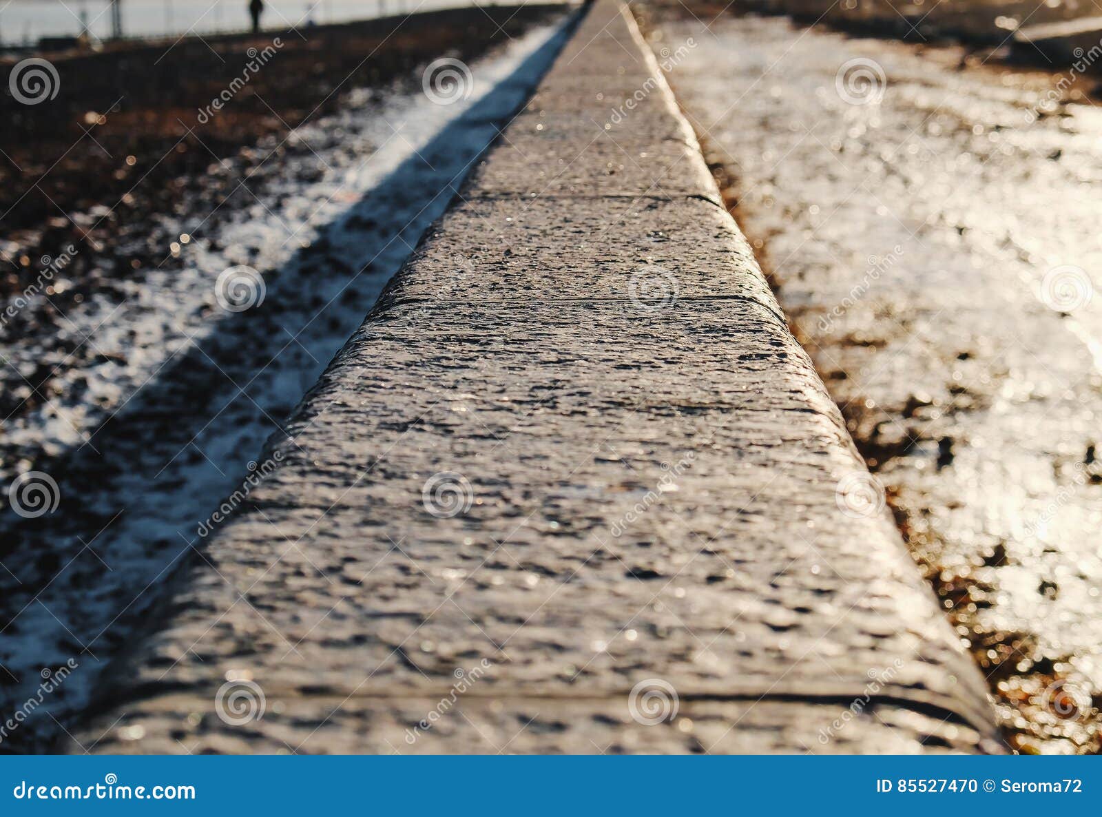 Concrete Wall Receding into the Distance Stock Photo - Image of ...