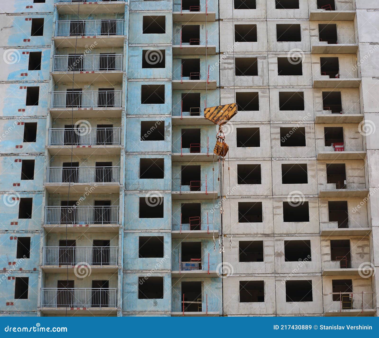 Concrete Wall of a Residential Building Under Construction Stock Image ...