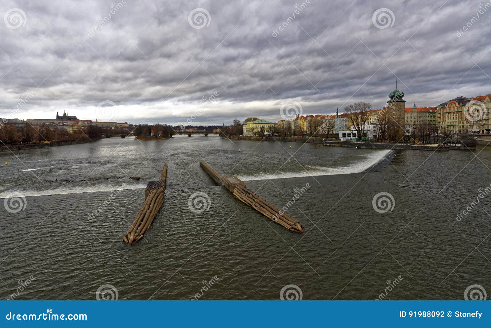 Concrete Wall in the River Water Stock Photo - Image of natural, nature ...