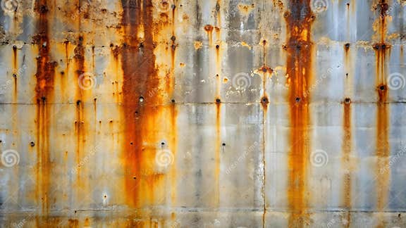 Concrete Wall with Rust Stains Texture: Industrial and Textural ...