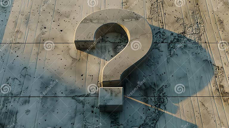 Concrete Wall with a Shadow in the Shape of a Question Mark Stock Image ...