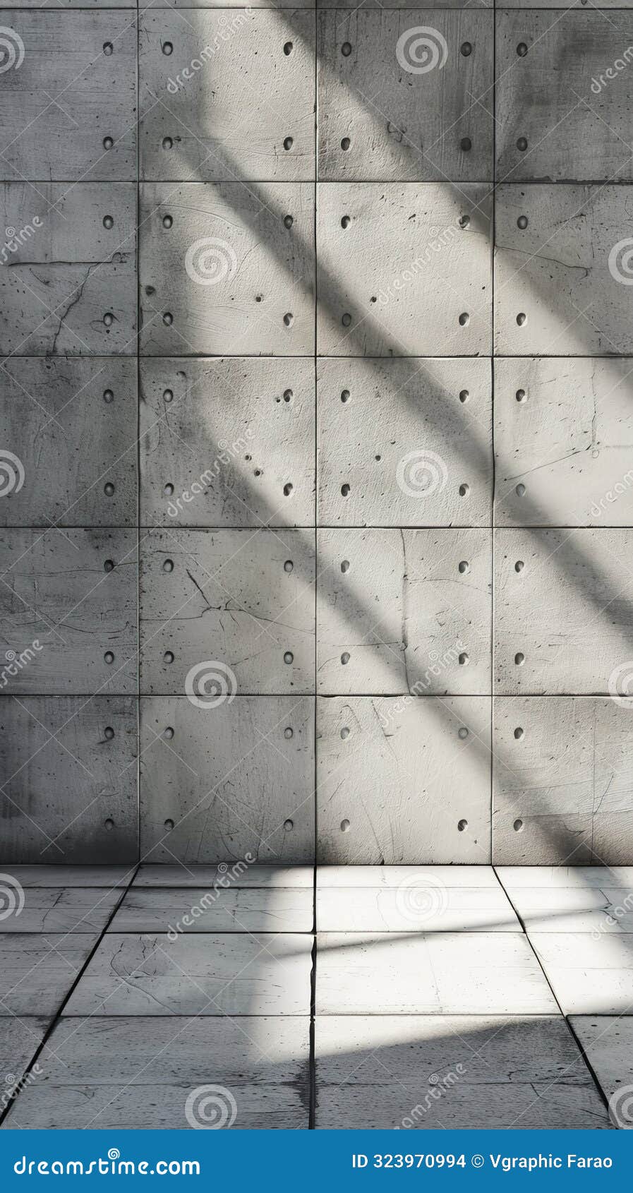 Concrete Wall with Shadows of Grid Pattern Stock Photo - Image of ...