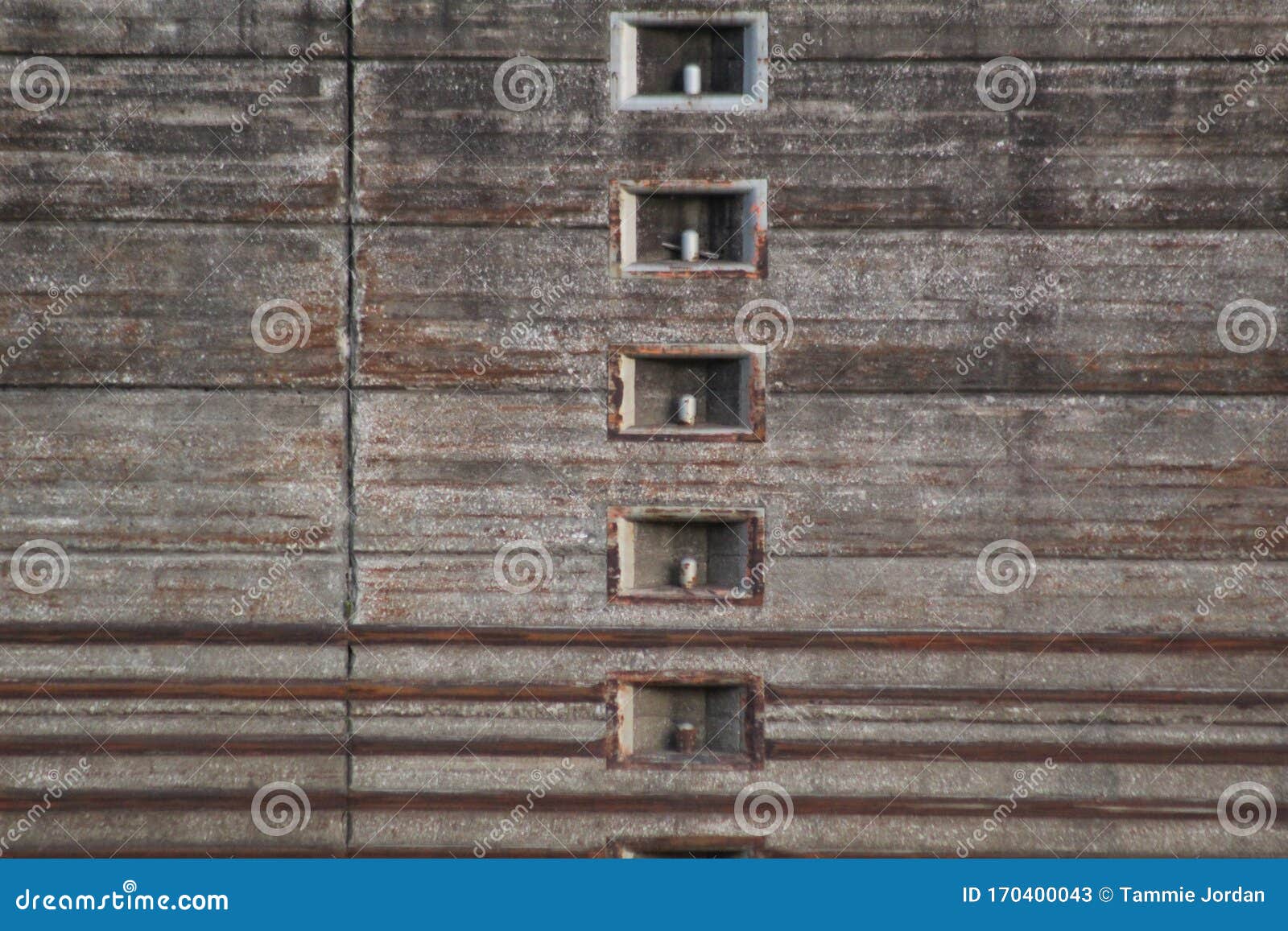 Concrete Wall on the Side of a Dam Stock Image - Image of textures ...