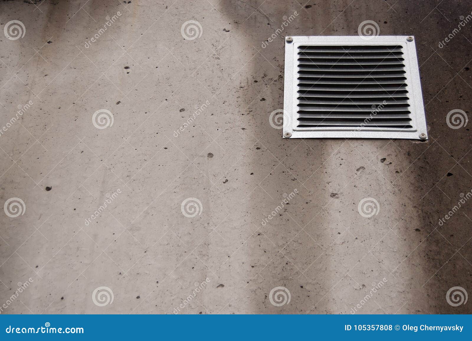 Concrete Wall With Small Ventilating Window Covered With Bad Weather ...