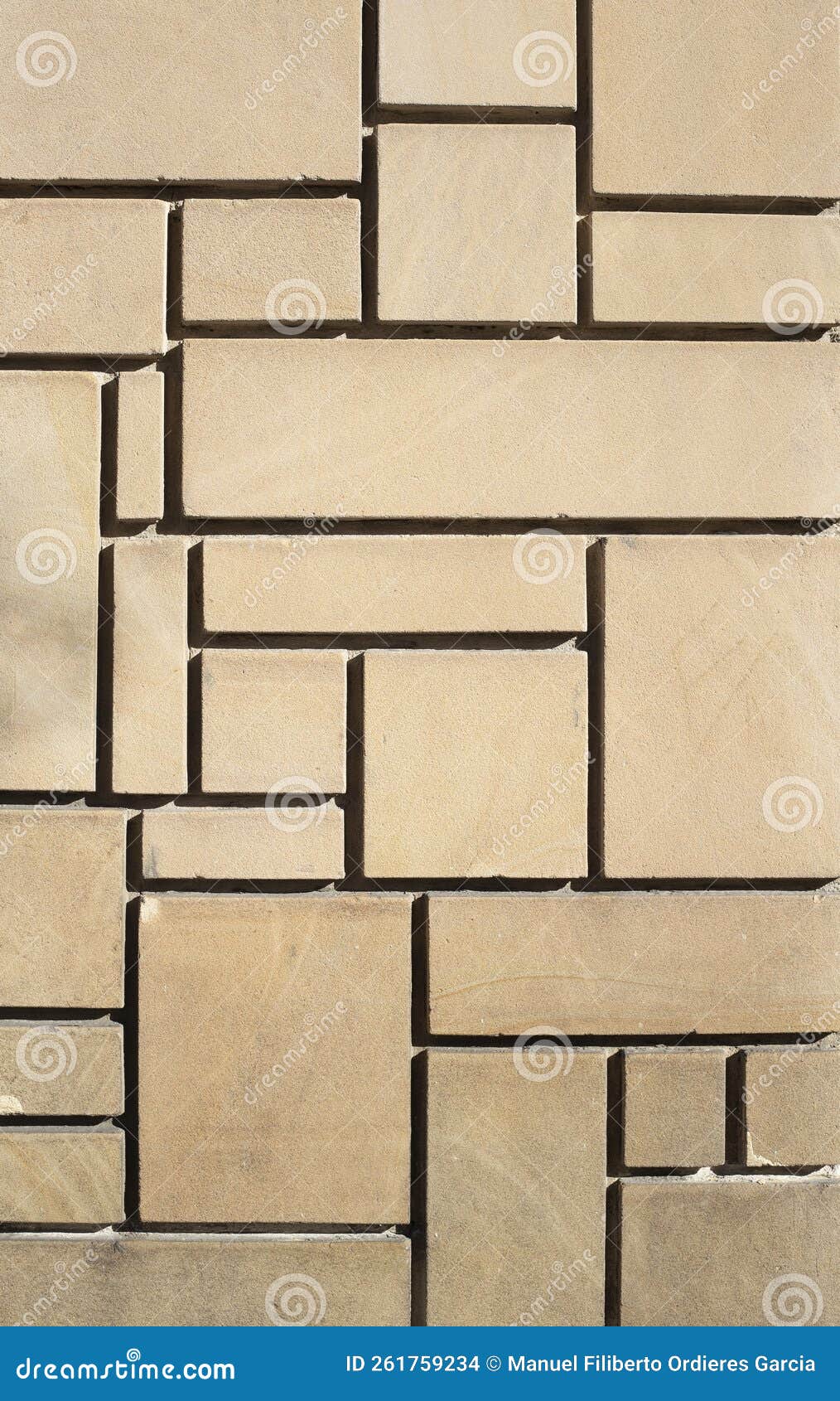 Concrete Wall with Square and Rectangular Geometrical Shapes Imitating ...