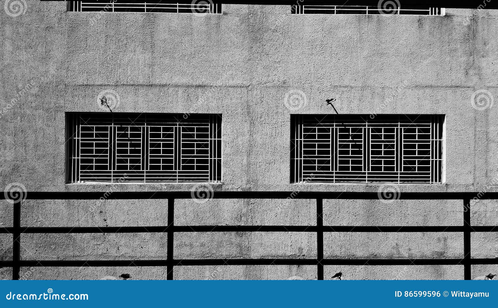 The Concrete Wall and Steel Frame Window Stock Photo - Image of handle ...