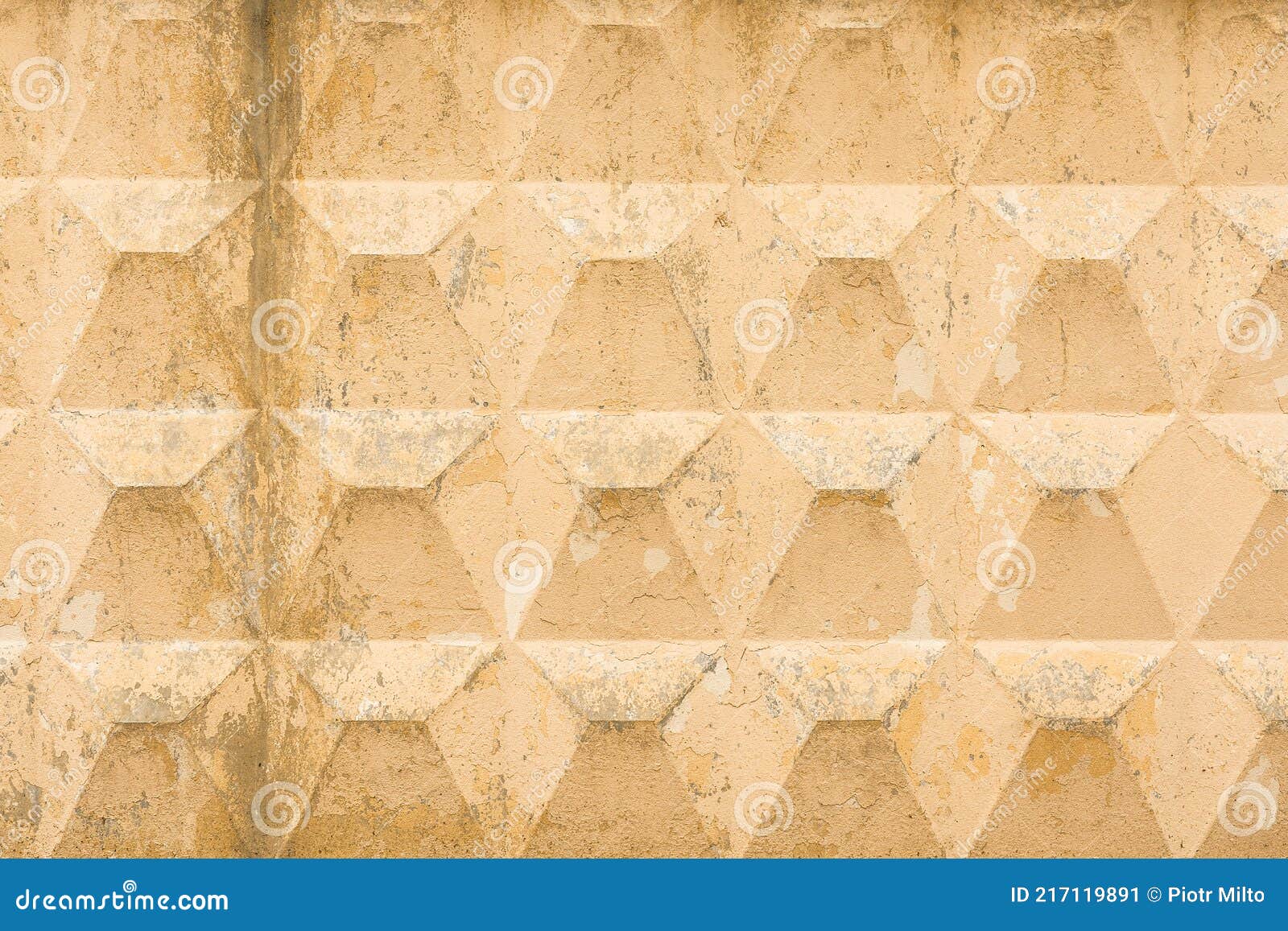 Concrete Wall with a Structure in the Form of Rectangles. Sand Color ...