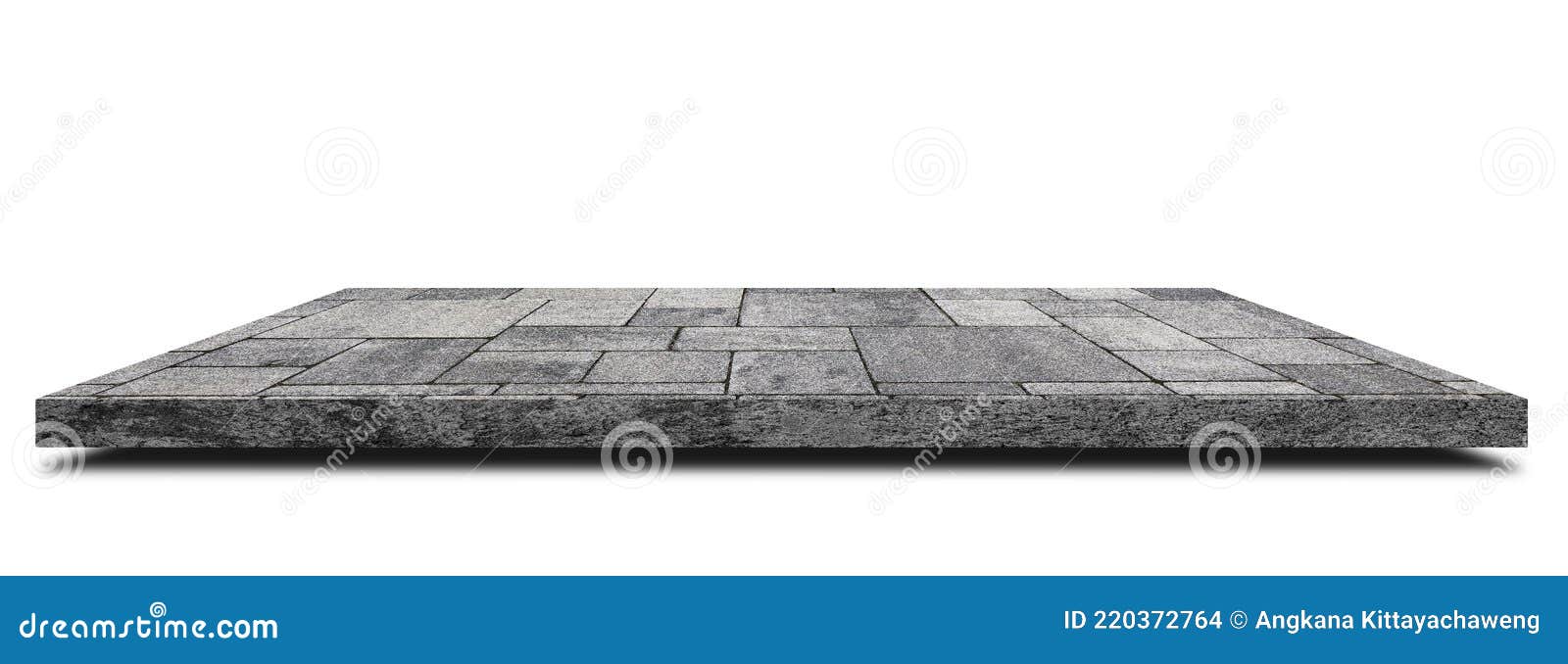 Side View Concrete Walkway or Footpath on White Background. Stock Photo ...