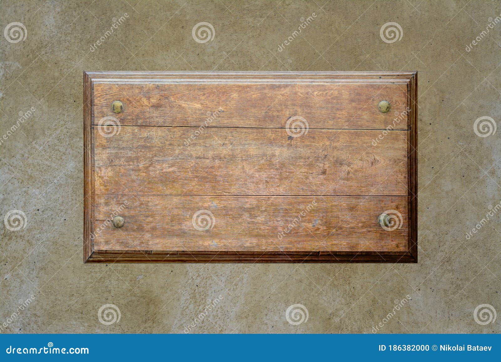 Empty wooden signboard stock photo. Image of design - 186382000
