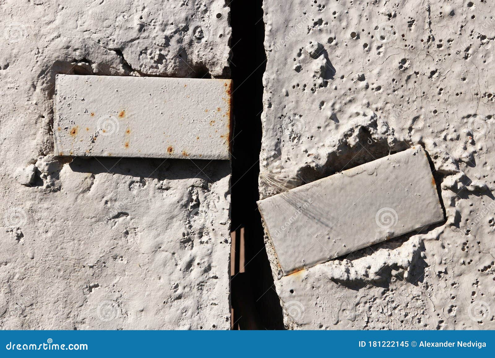 Concrete Wall Texture with Metal Parts Slit Stock Image - Image of ...