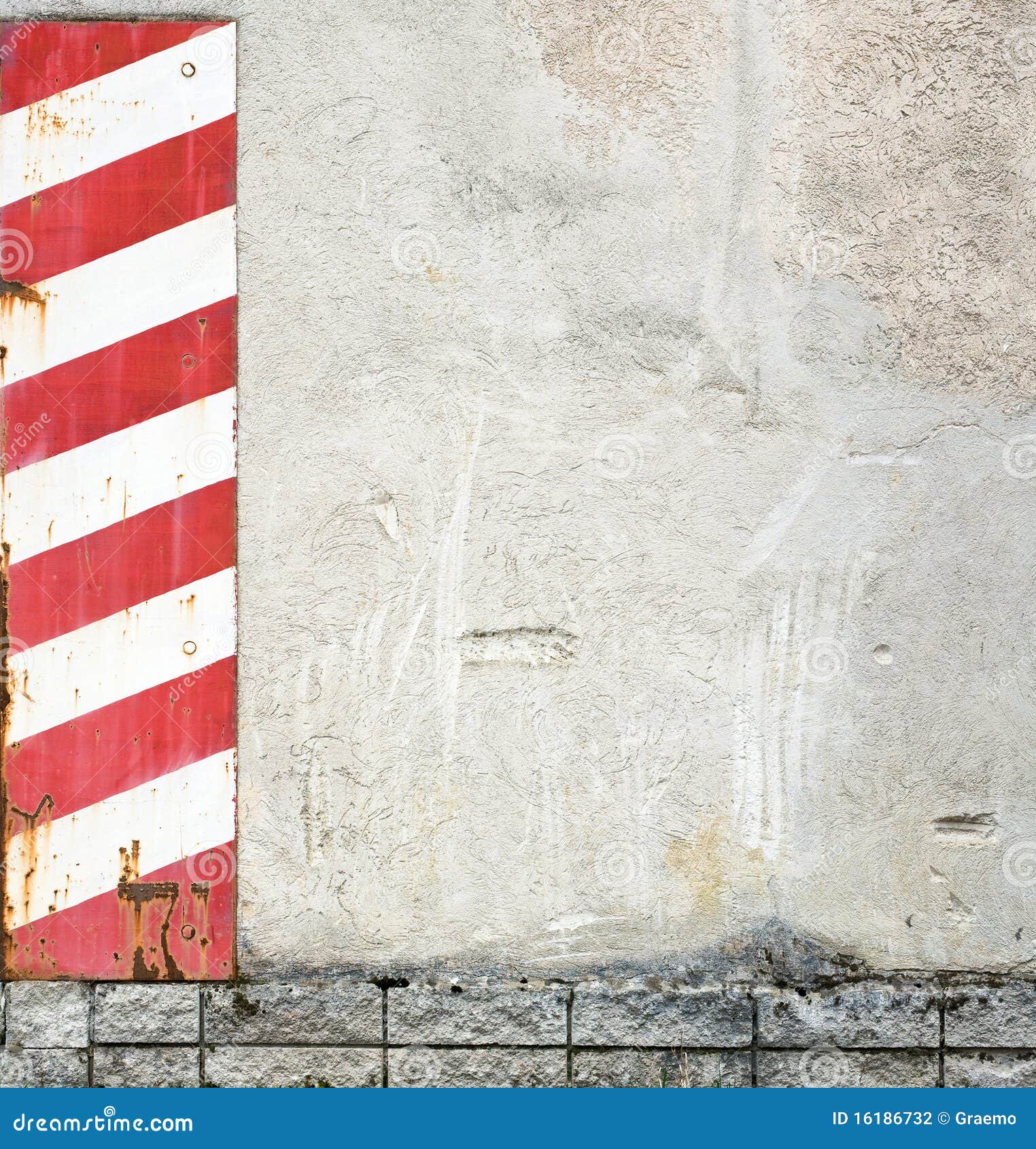 Concrete Wall with Warning Stripes Stock Photo - Image of rusty ...