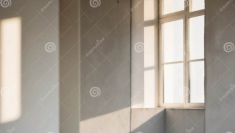 Concrete Wall with Window Light and Shadow. Stock Photo - Image of ...