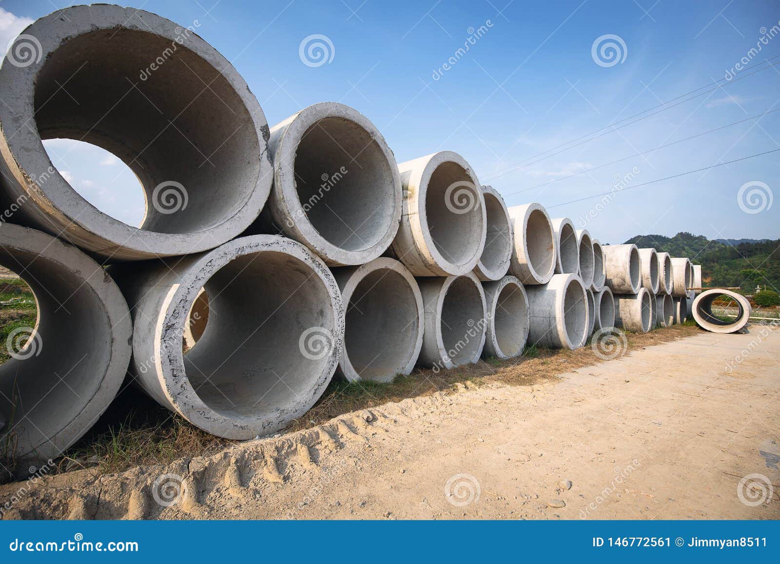 Concrete water pipe stock image. Image of site, round - 146772561