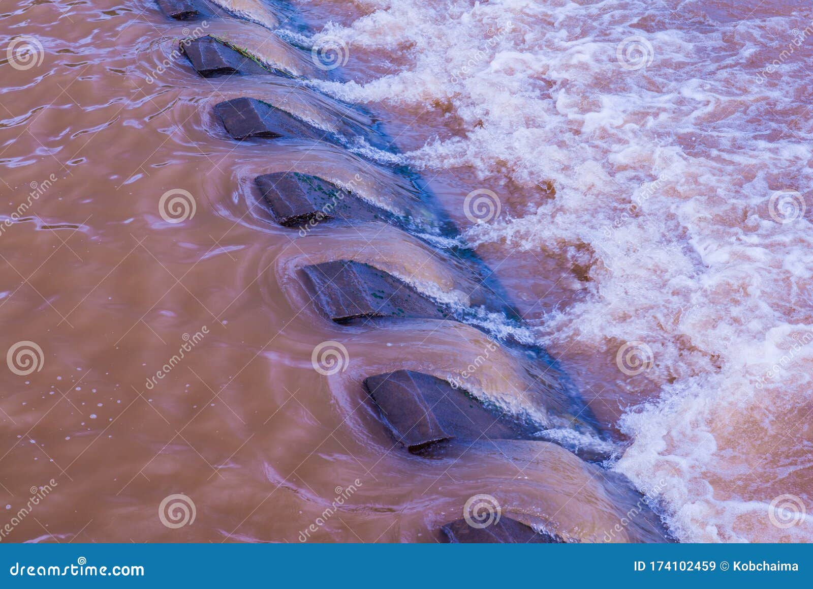 Concrete weir in Thai stock image. Image of drainage - 174102459