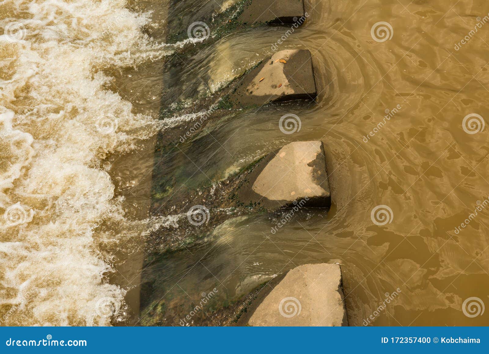 Concrete weir in Thai stock photo. Image of canal, background - 172357400