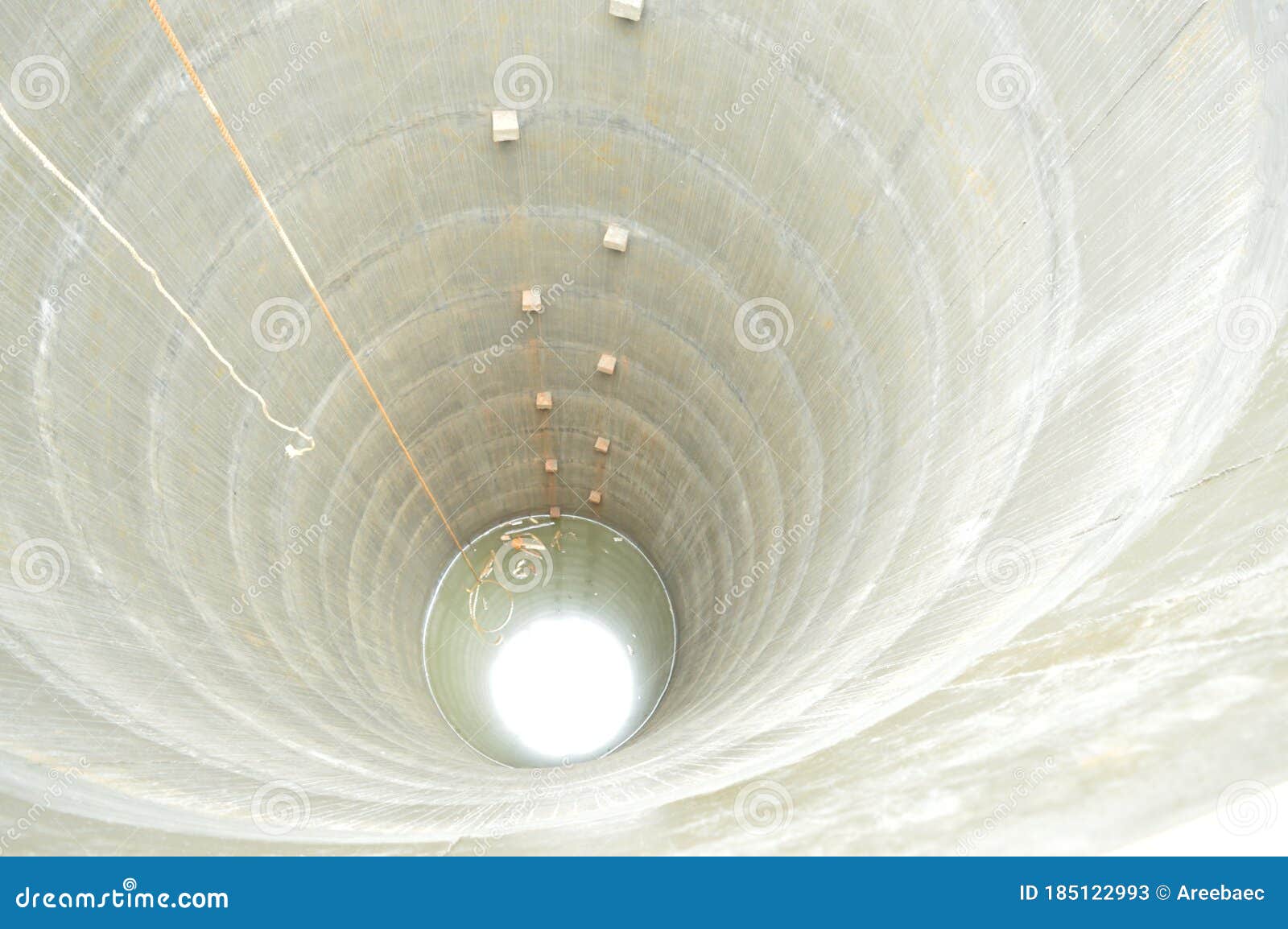 Concrete Well View from Top Stock Image - Image of line, view: 185122993