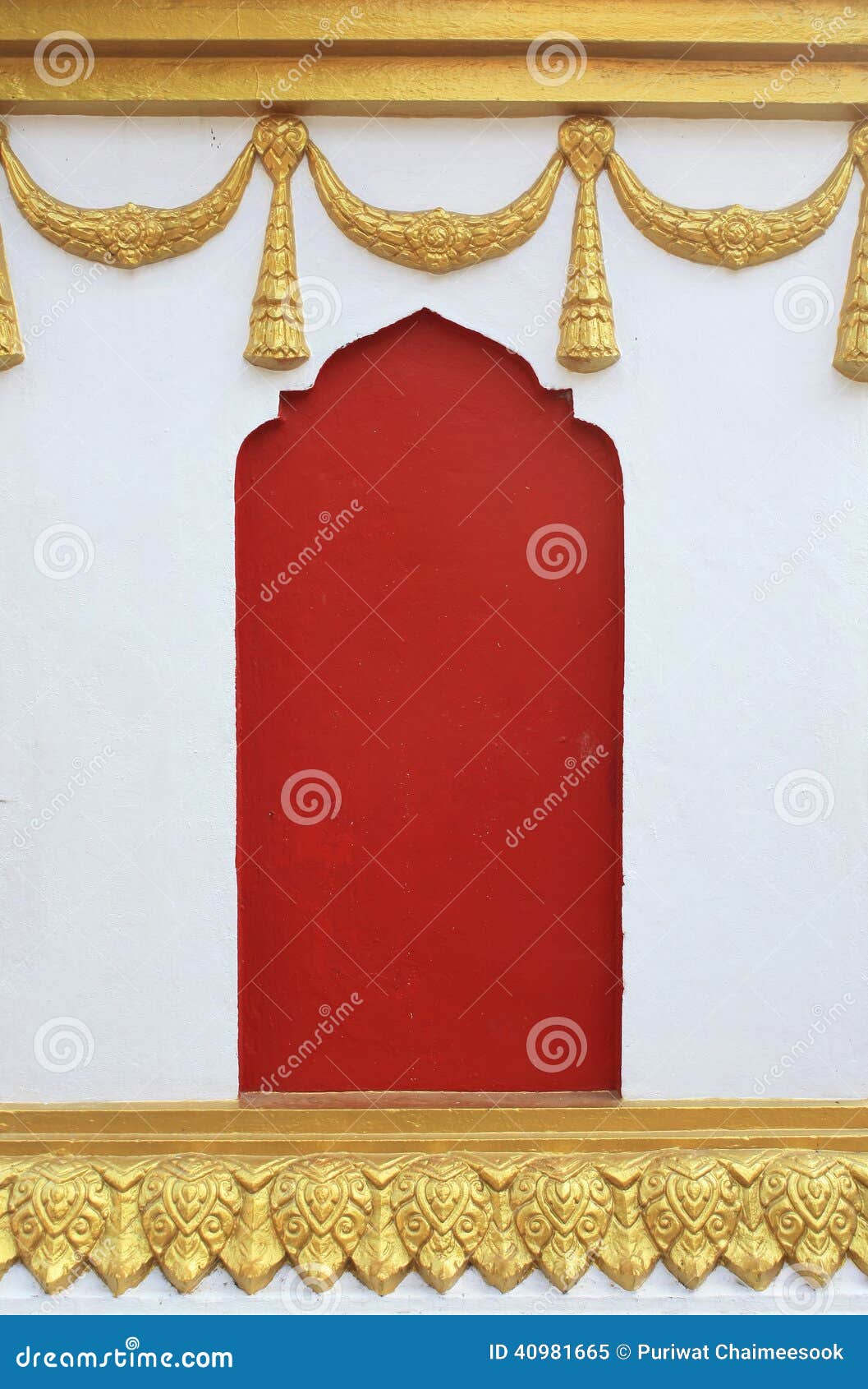 Concrete Window Fence in Thai Temple Stock Image - Image of border ...