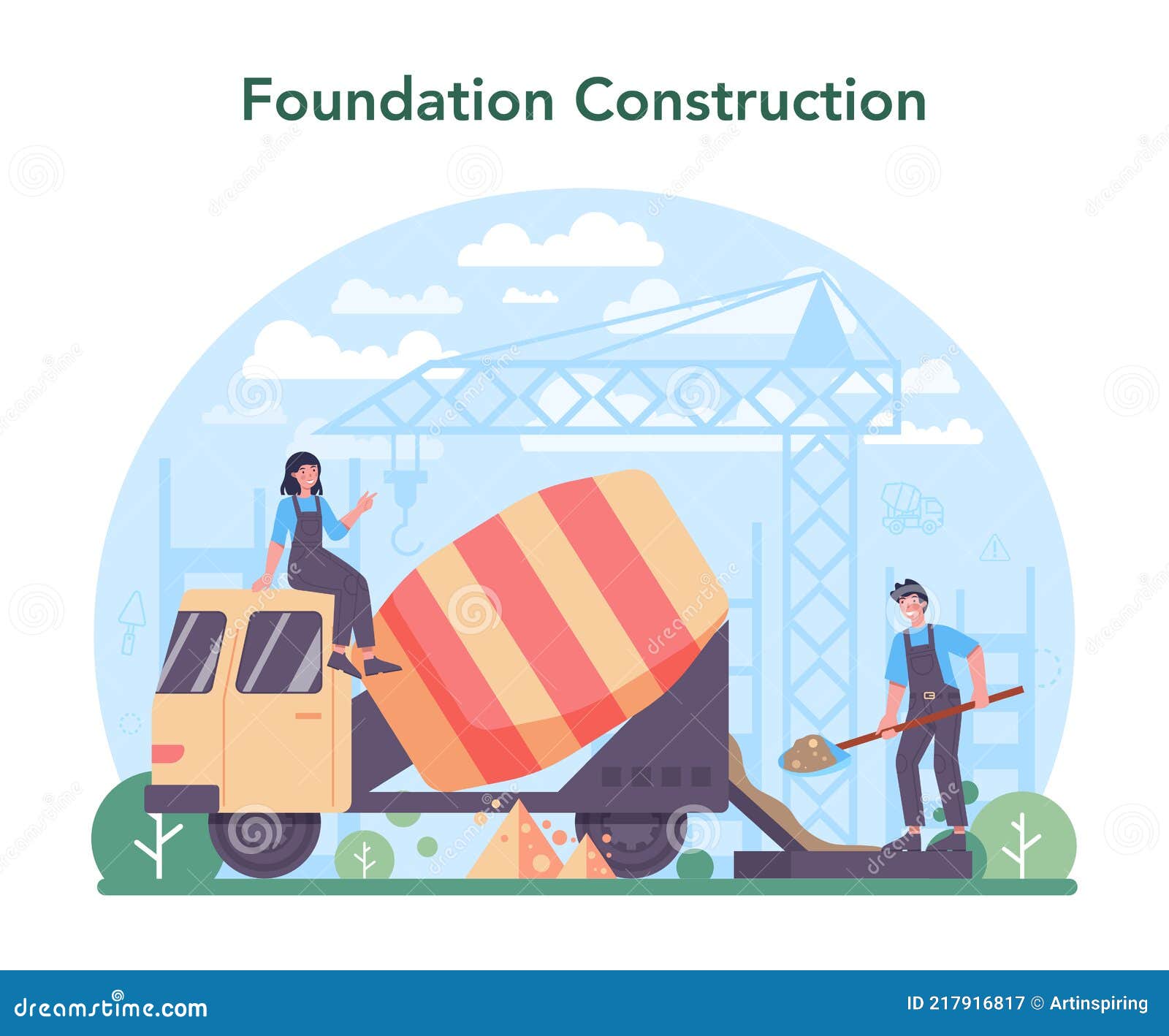 Concrete Worker Concept. Professional Builder Preparing Concrete Stock ...