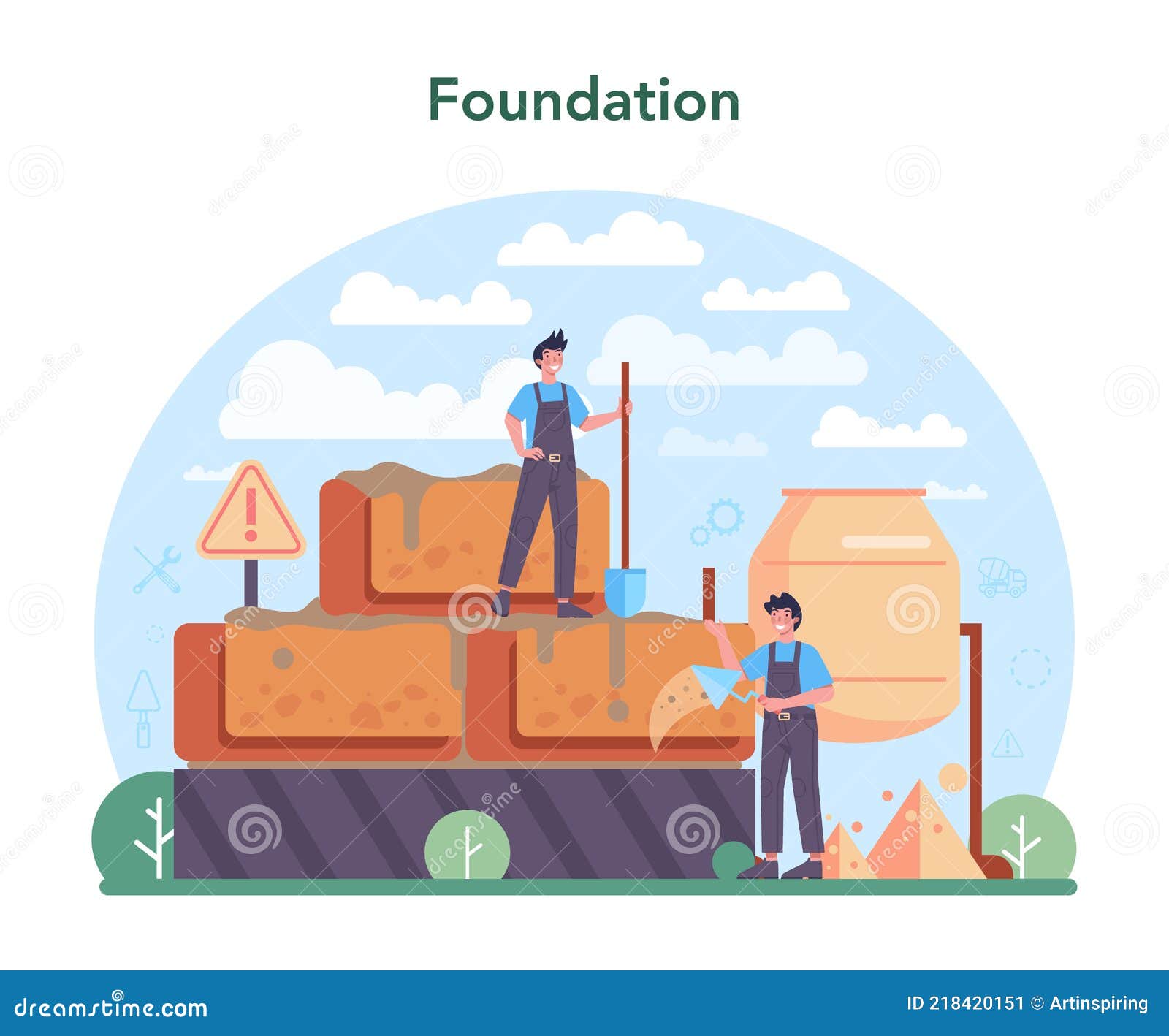 Concrete Worker Concept. Professional Builder Preparing Concrete Stock ...