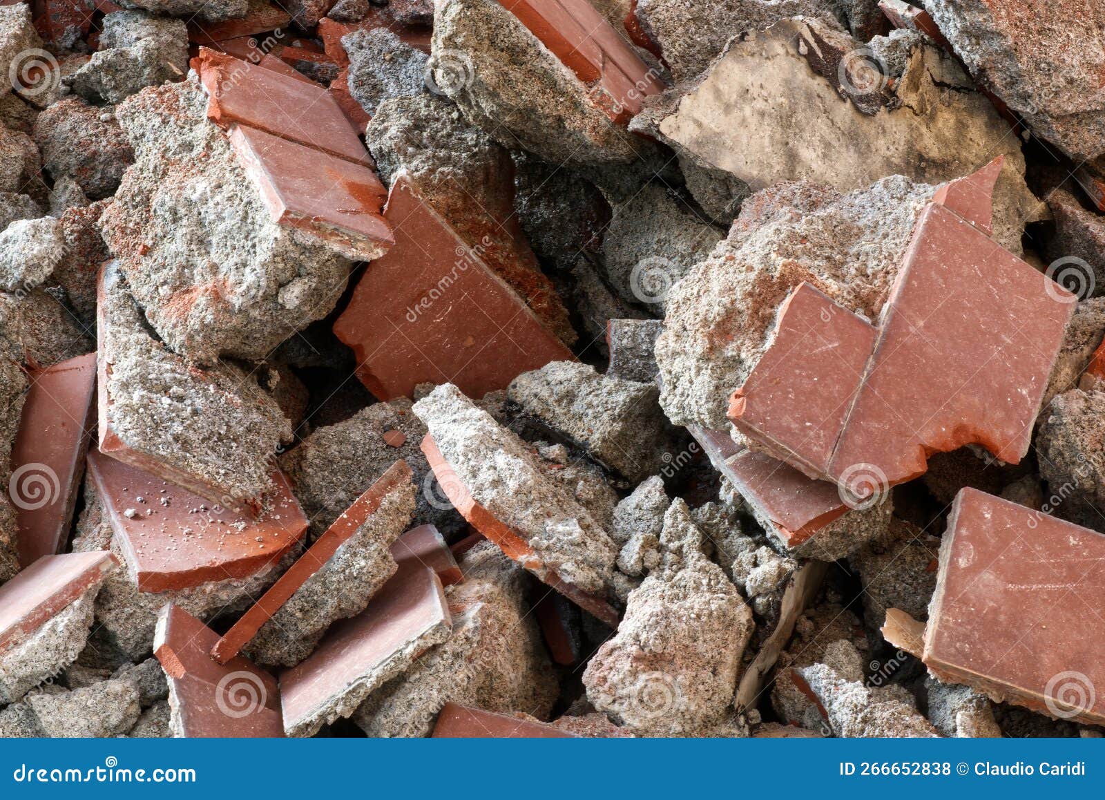 Concrete Wreckage of a Destroyed Terrace of a Building Stock Photo ...