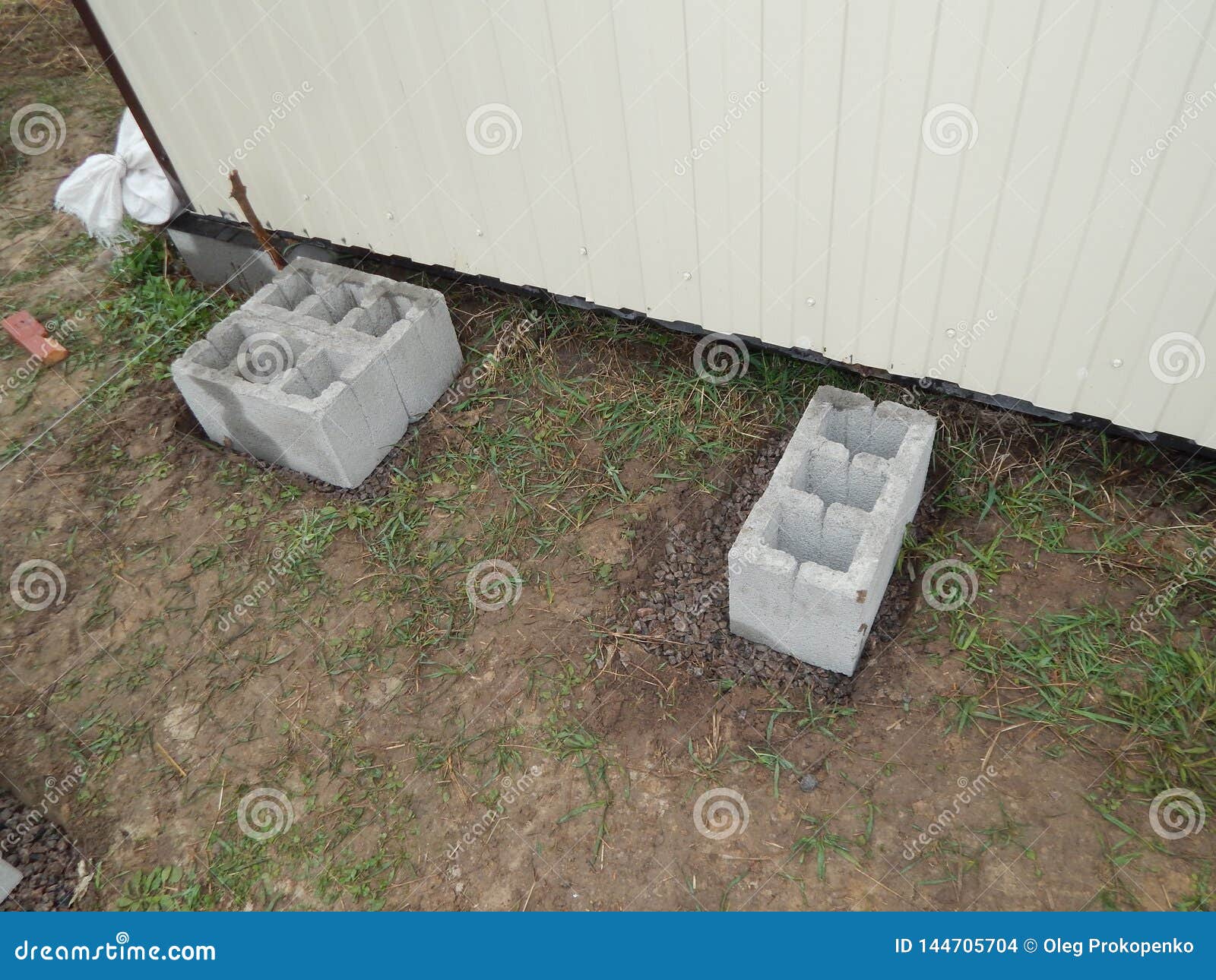 Concreting Foundation Blocks, Cinder, Concrete Stock Photo - Image of ...