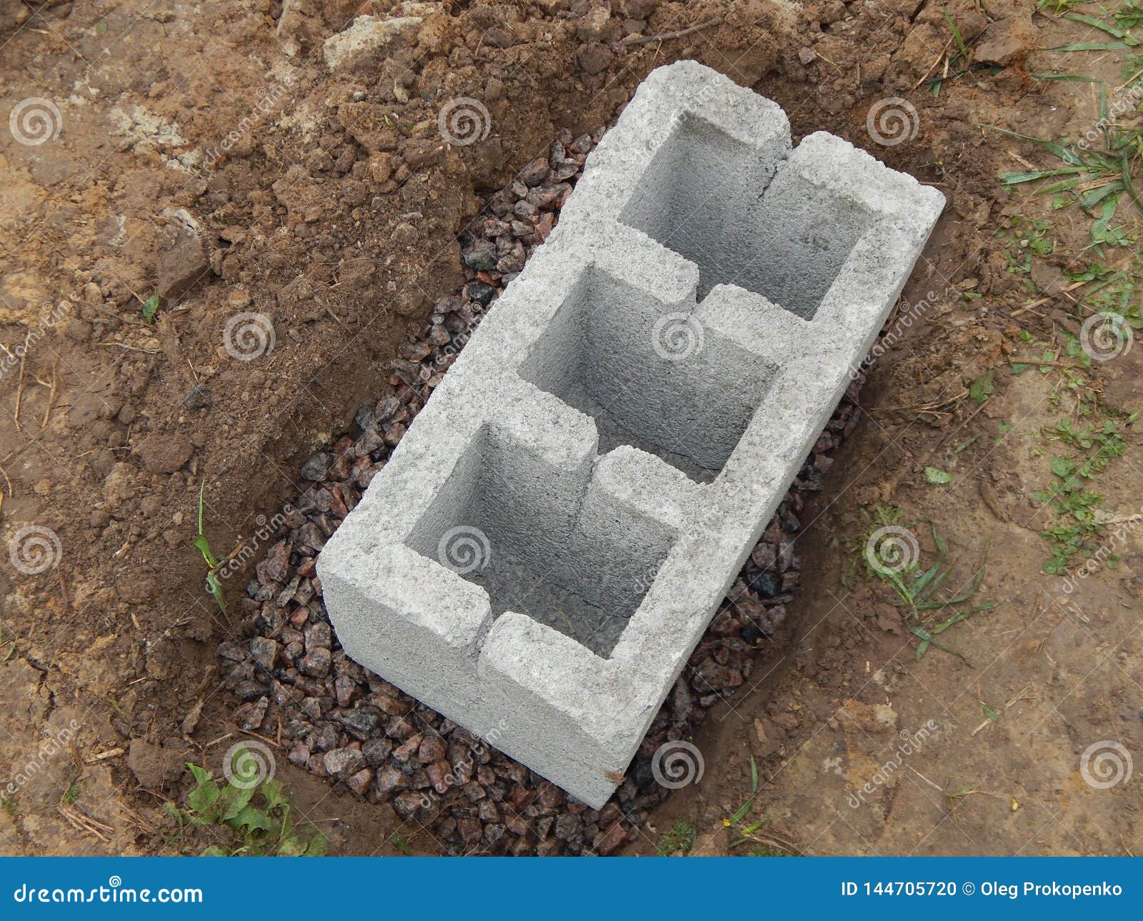 Concreting Foundation Blocks, Cinder, Concrete Stock Photo - Image of ...