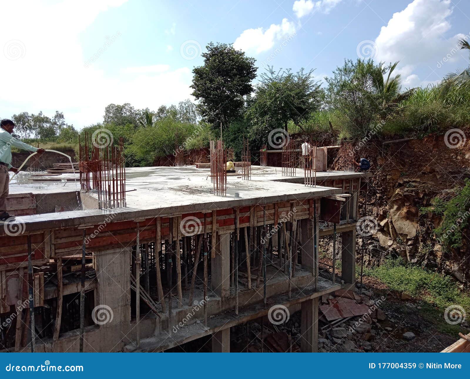 After Concreting Slab Curing Activities in Progress and Back Side Its ...