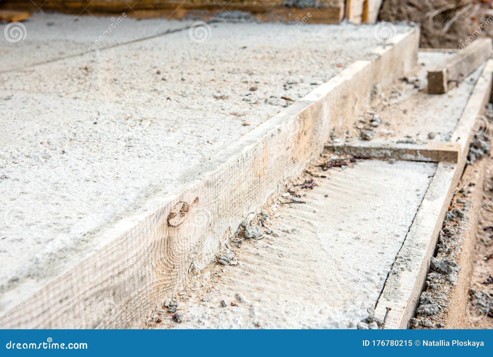 Concreting Steps with Formwork. Stock Image - Image of cement, grey ...