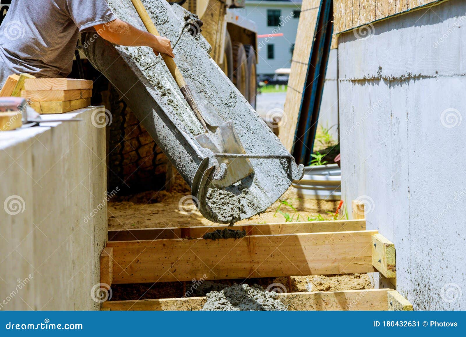 Concreting Steps Using Homemade Formwork Royalty-Free Stock Photography ...