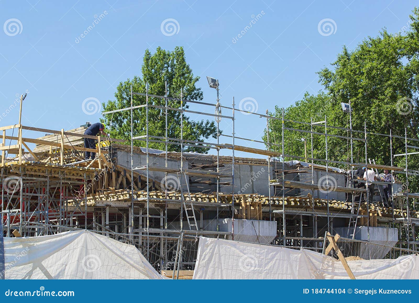 Concreting the Superstructure of the Bridge Stock Photo - Image of ...