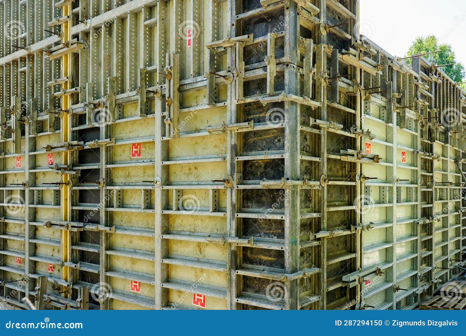 Concreting Works, Installed Concrete Formworks Closeup at the ...