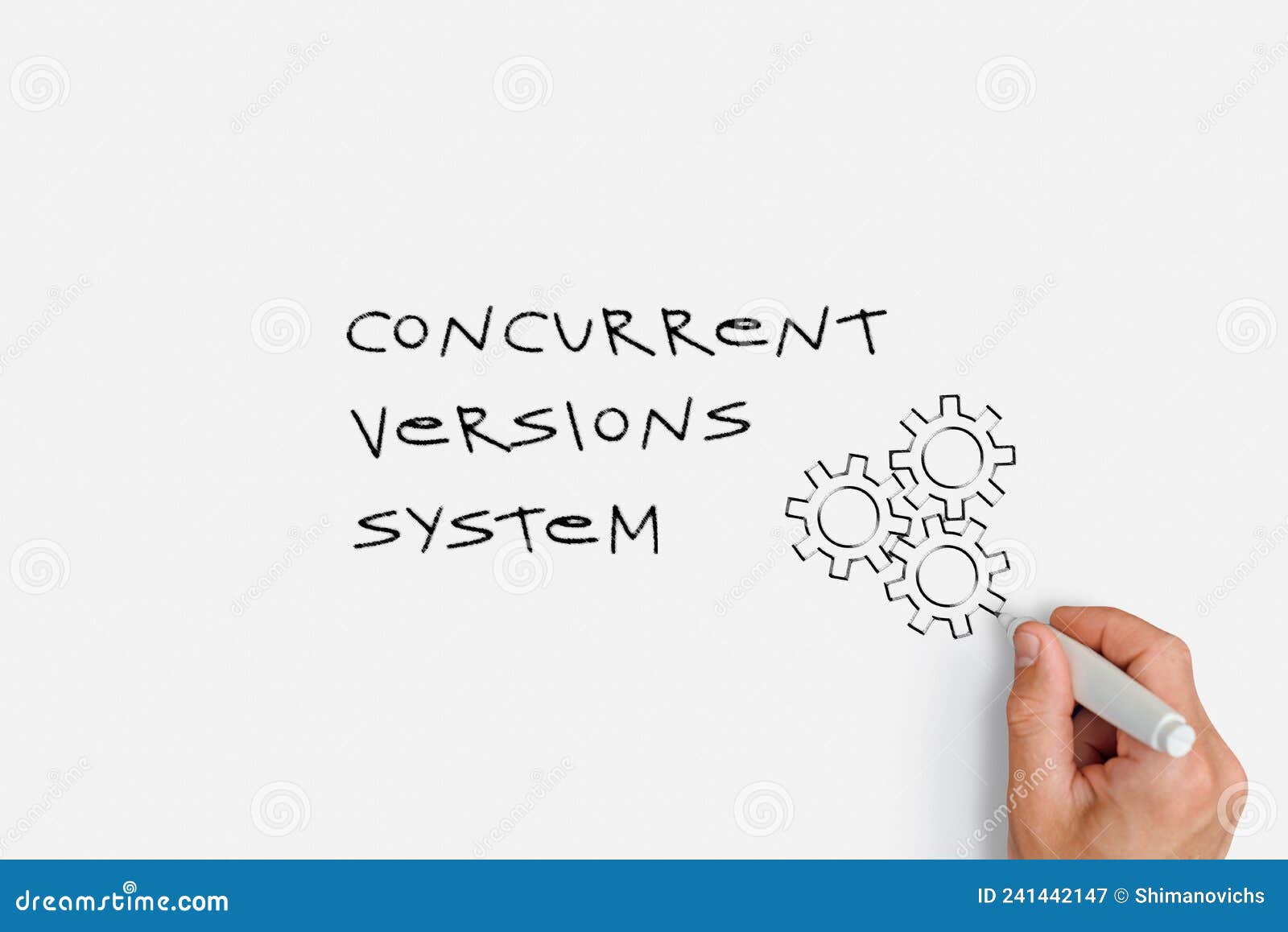 Concurrent Versions System - a Man Writes an Acronym with a Marker on ...