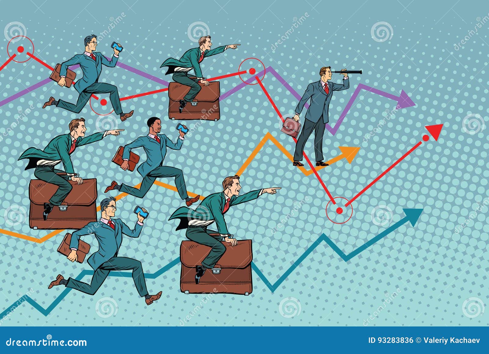 Concurrentie in Het Bedrijfsleven Vector Illustratie - Illustration of ...