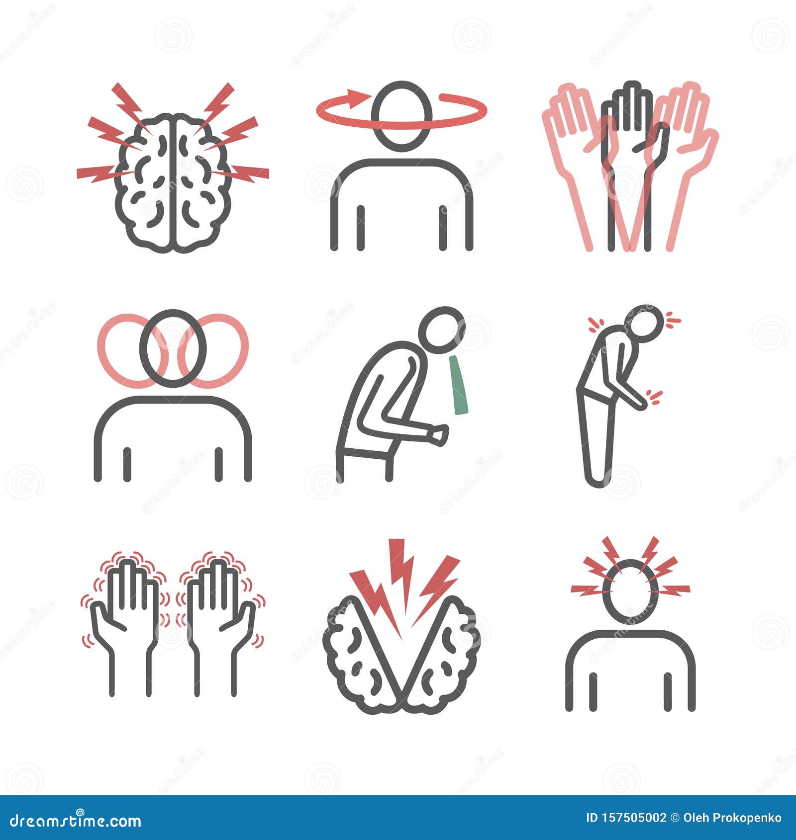 Concussion. Symptoms, Treatment. Line Icons Set. Vector Signs for Web ... Concussion. Symptoms, Treatment. Line Icons Set. Vector Signs for Web ...