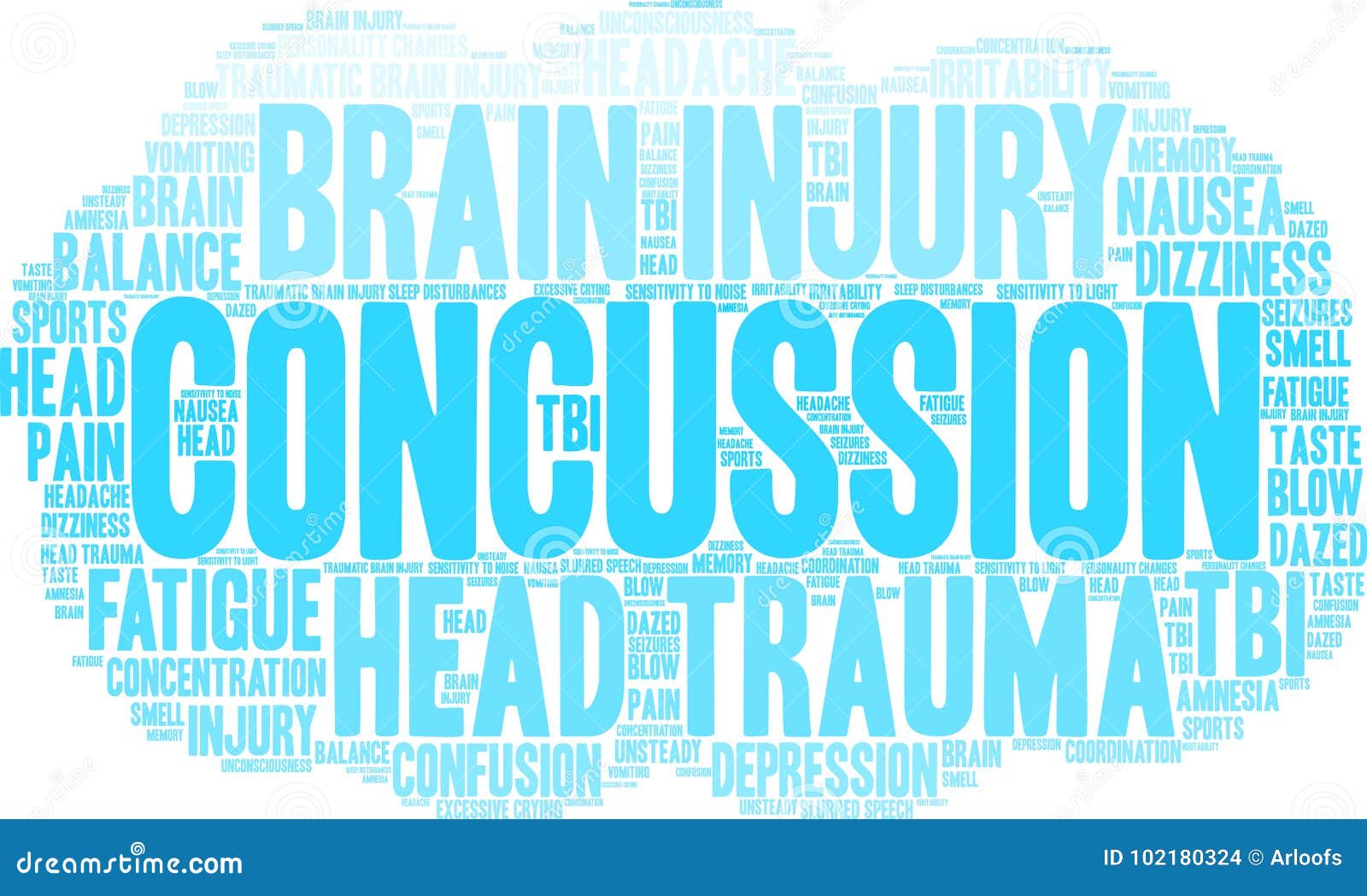 Concussion Word Cloud stock illustration. Illustration of balance ...