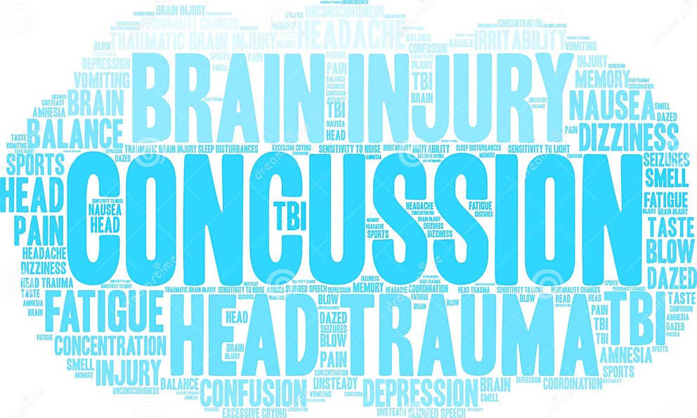 Concussion Word Cloud stock illustration. Illustration of balance ...