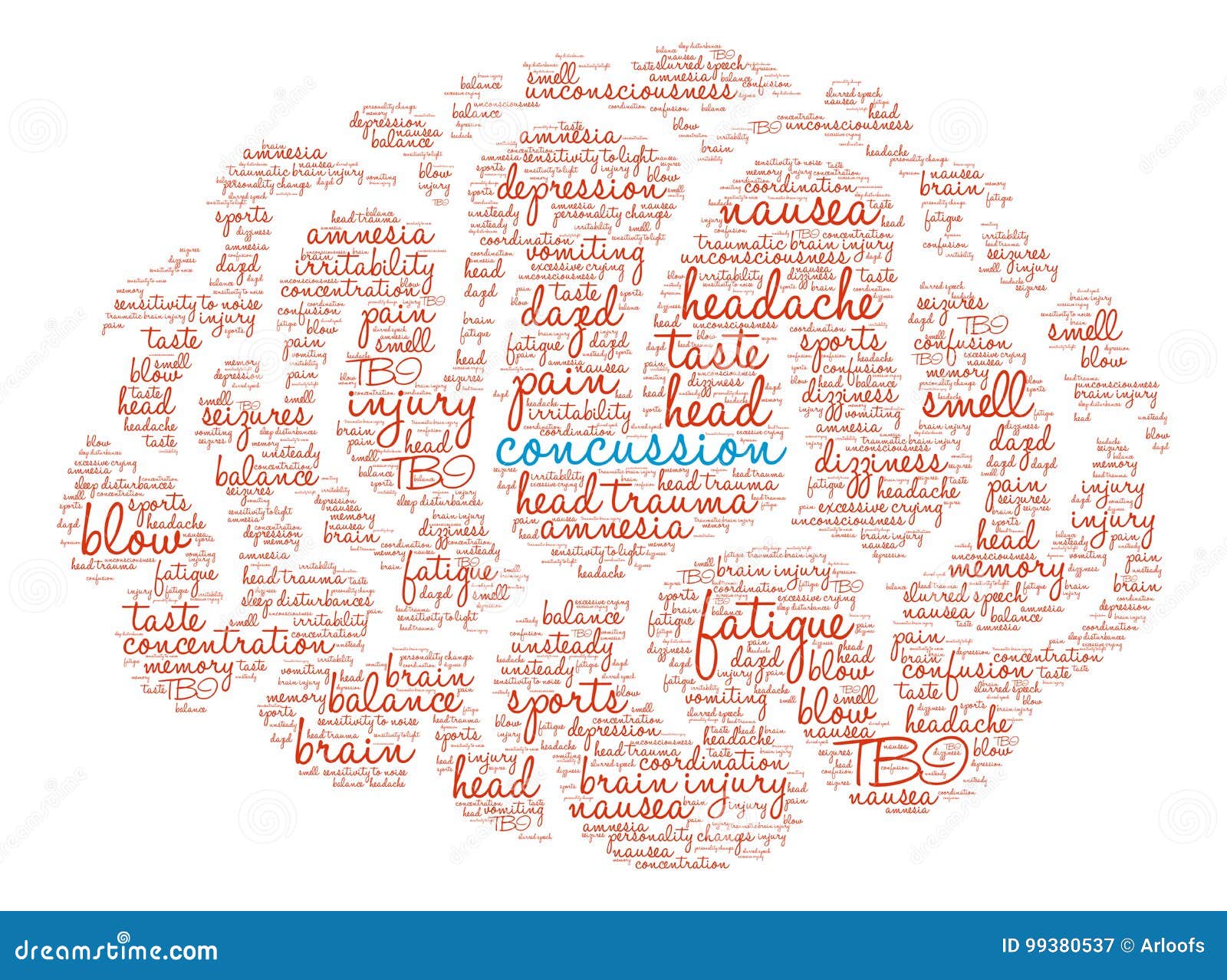 Concussion Word Cloud stock vector. Illustration of depression - 99380537