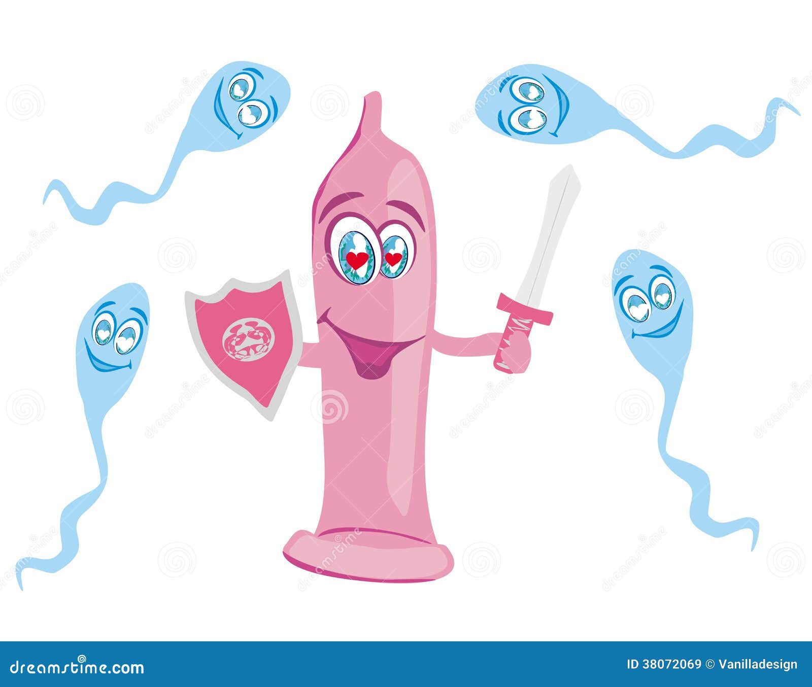 Condón divertido Guarder ilustración del vector. Ilustración de ...