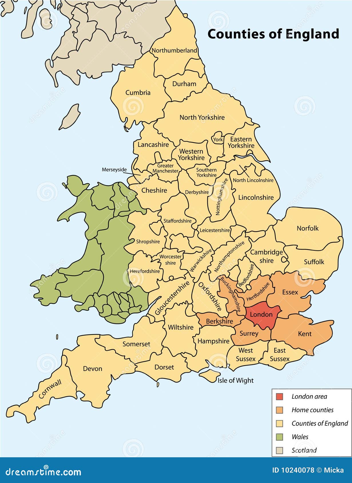 Mapa De Inglaterra, Condados Y Ciudades Organización Territorial De