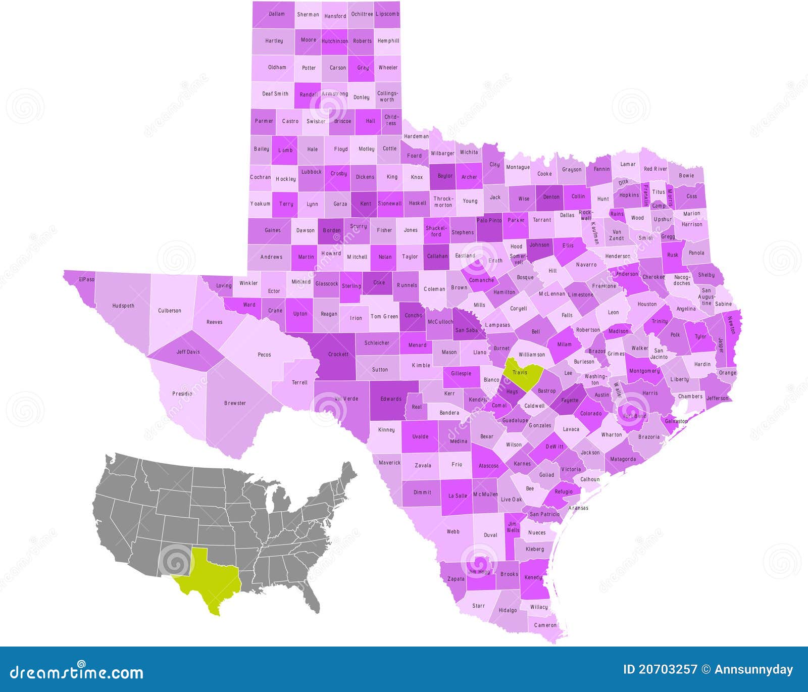 Condados de Tejas ilustración del vector. Ilustración de provincia ...