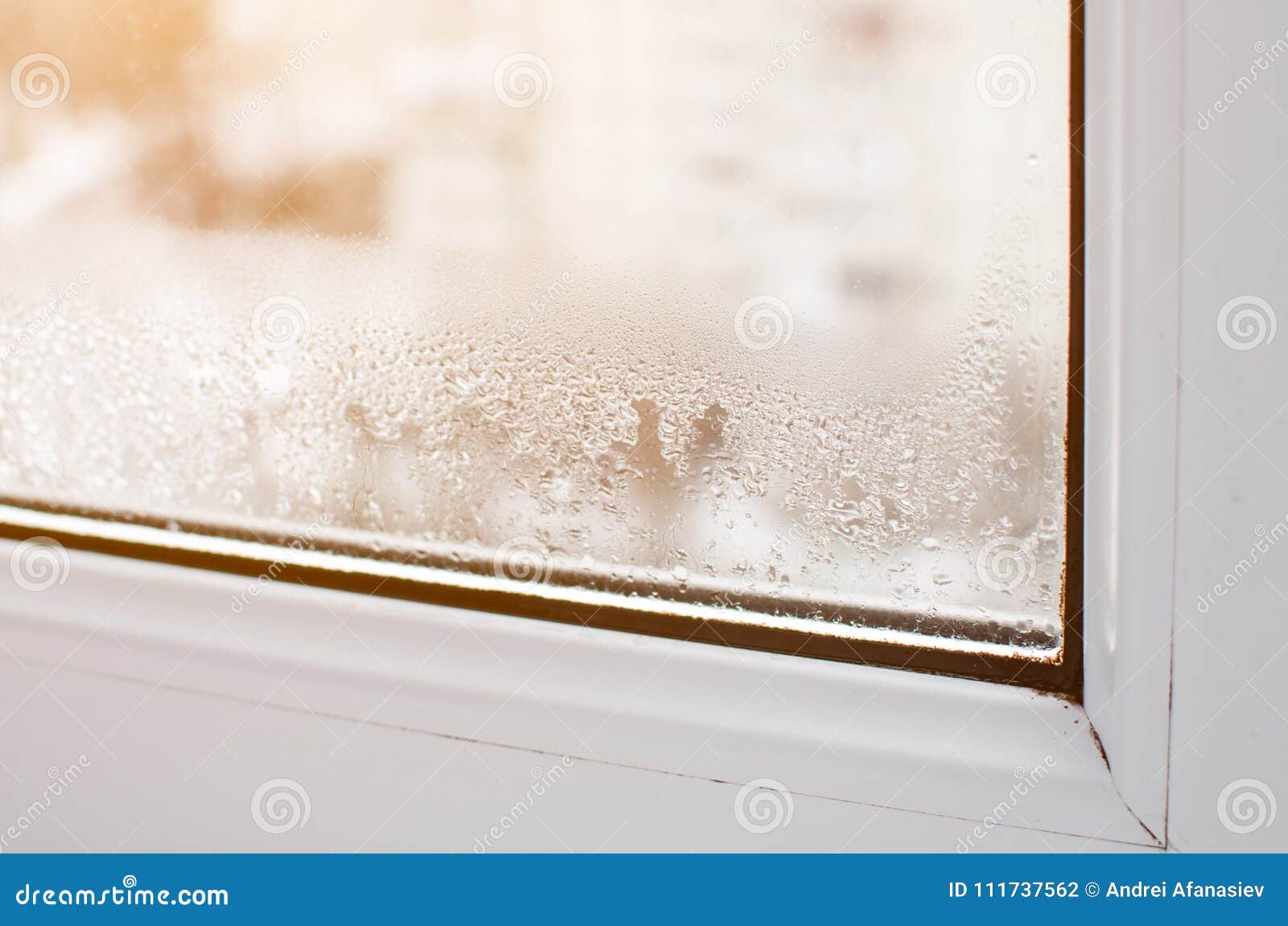 Condensate on a Plastic Window Stock Photo - Image of interior, natural ...