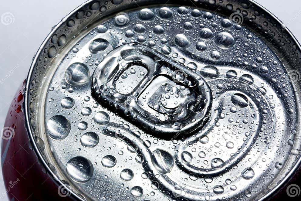 Condensation on drinks can stock image. Image of black - 11985361