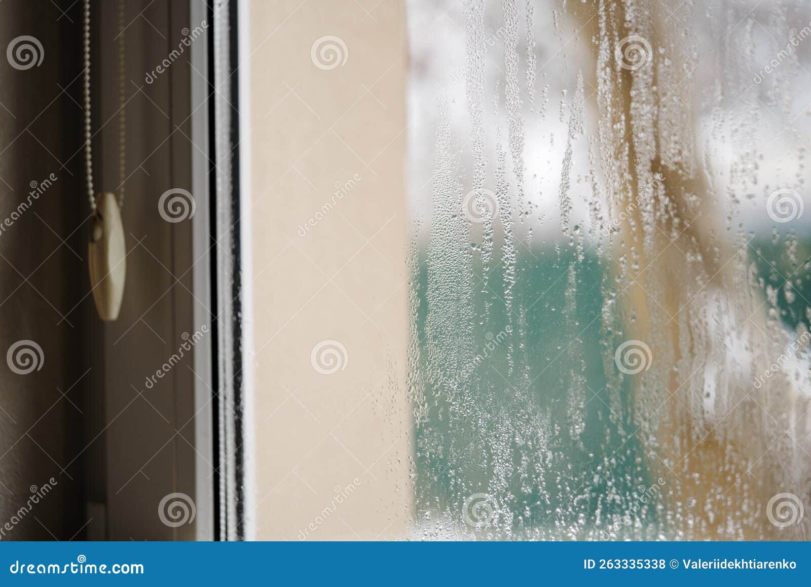 Condensation Droplets on Plastic Window Glass from Temperature Changes ...