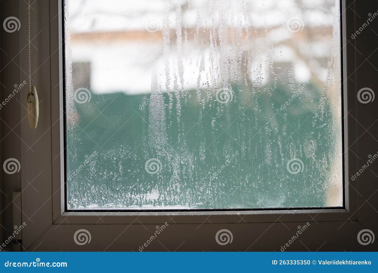 Condensation Droplets on Plastic Window Glass from Temperature Changes ...