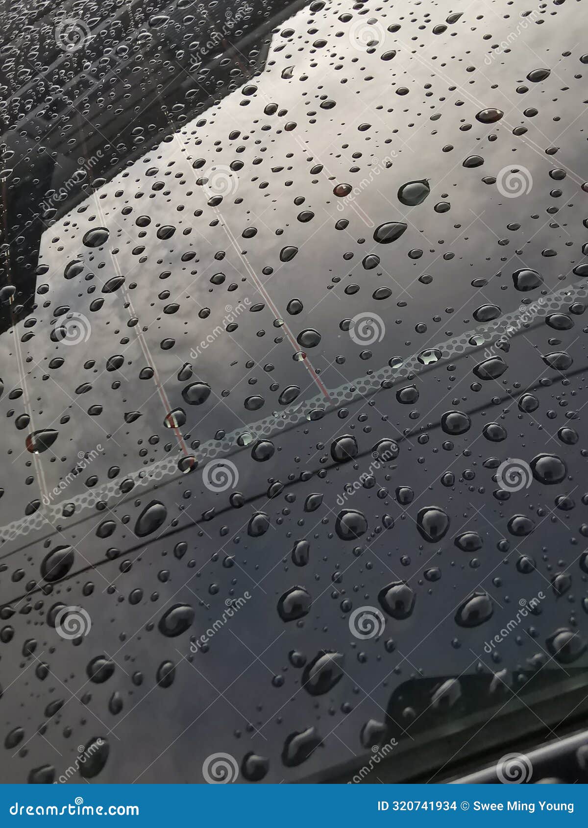Condensation Formation on the Black Car Surface Body. Stock Photo ...