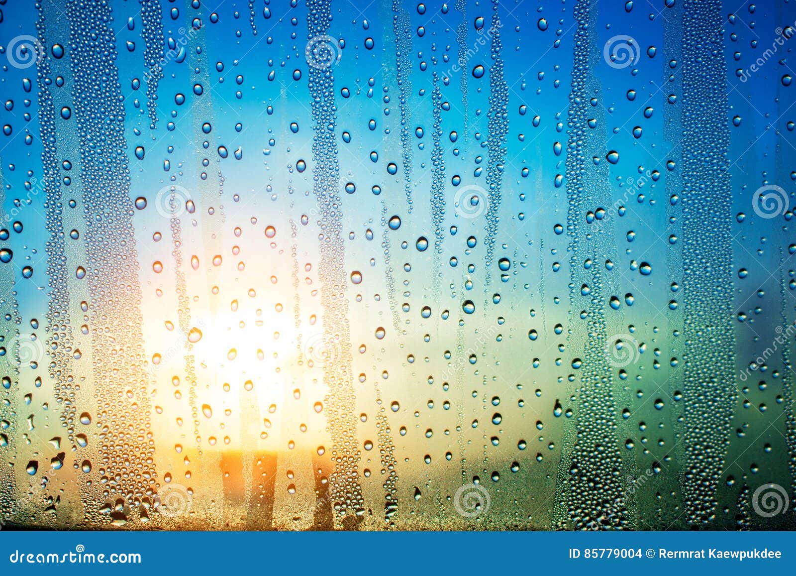 Condensation on the glass. stock photo. Image of blue - 85779004