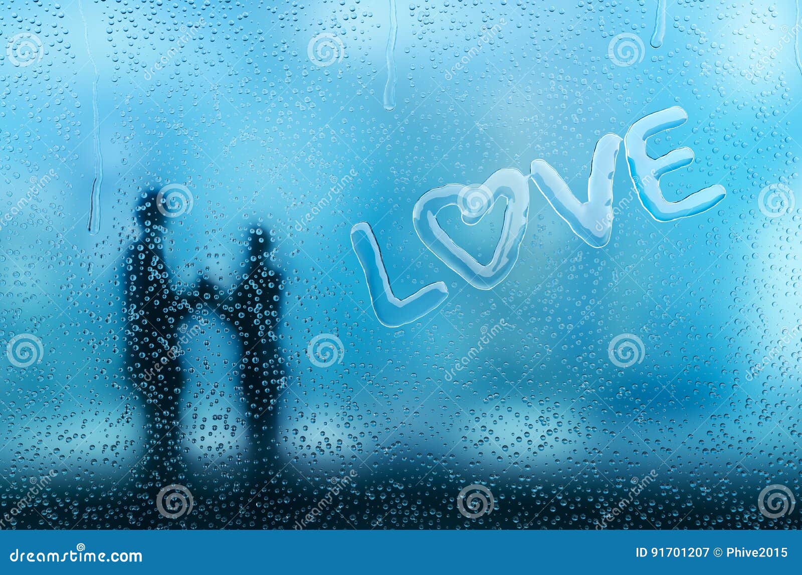 Condensation on Glass Forming a Love Word Stock Illustration ...